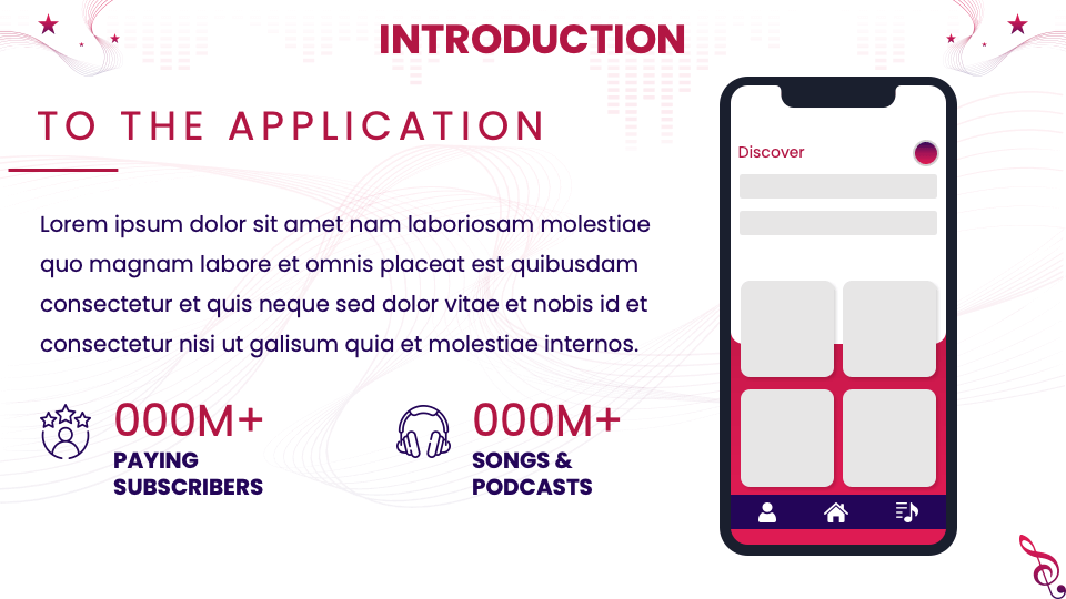 Music App Pitch Deck for Google Slides and PowerPoint - PPT Slides