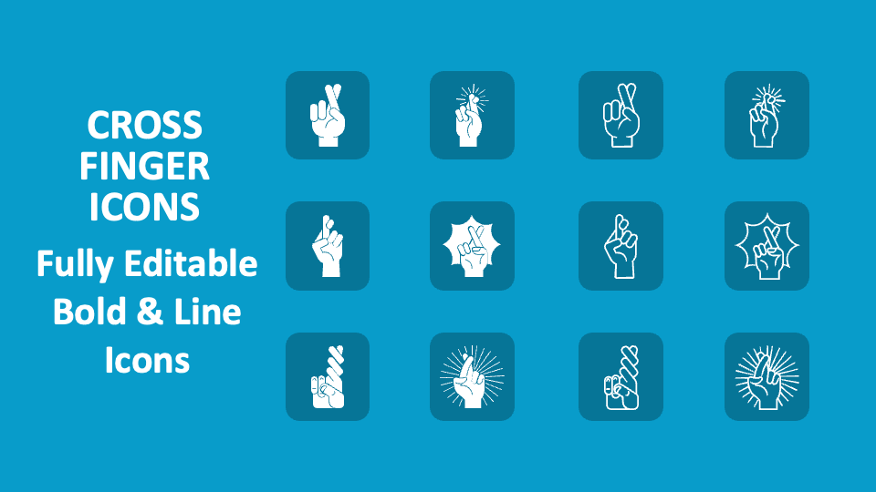 Cross Finger Icons for Google Slides and PowerPoint