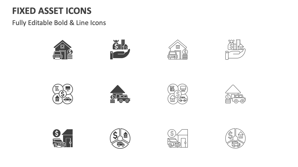 Fixed Asset Icons for Google Slides and PowerPoint