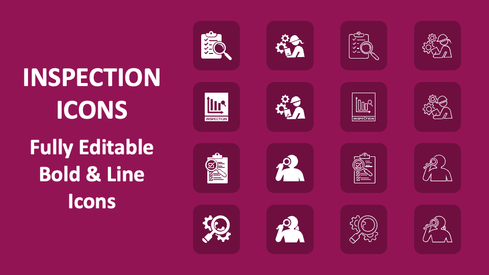 Inspection Icons for Google Slides and PowerPoint