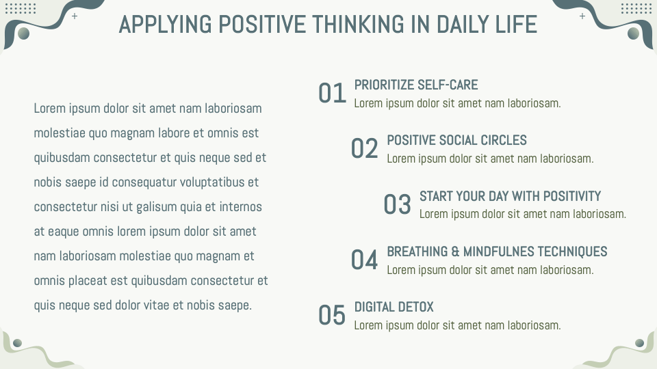 Free - Positive Thinking Workshop Template for Google Slides and PowerPoint - PPT Slides