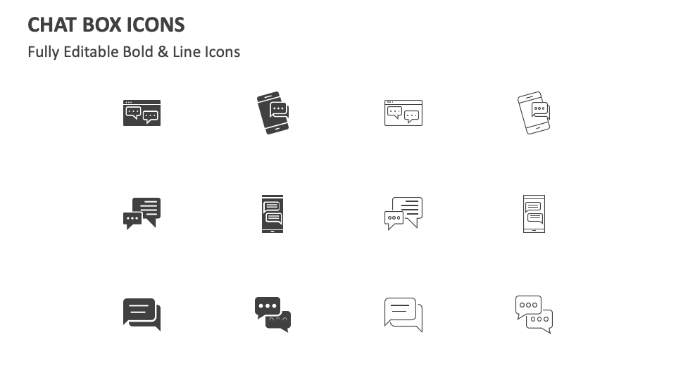 Chat Box Icons for Google Slides and PowerPoint