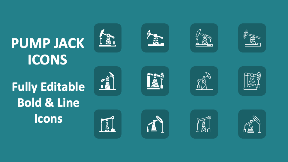 Pump Jack Icons for Google Slides and PowerPoint