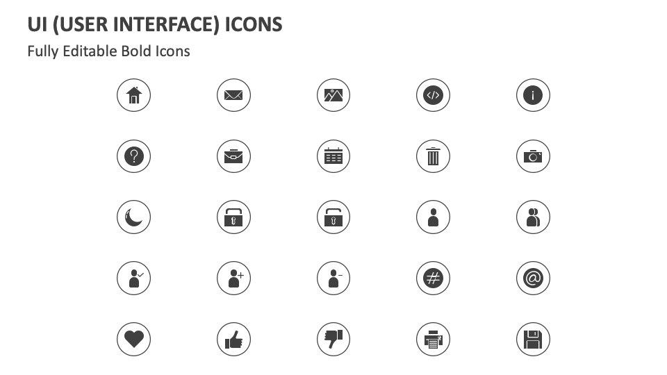 UI (User Interface) Icons for Google Slides and PowerPoint