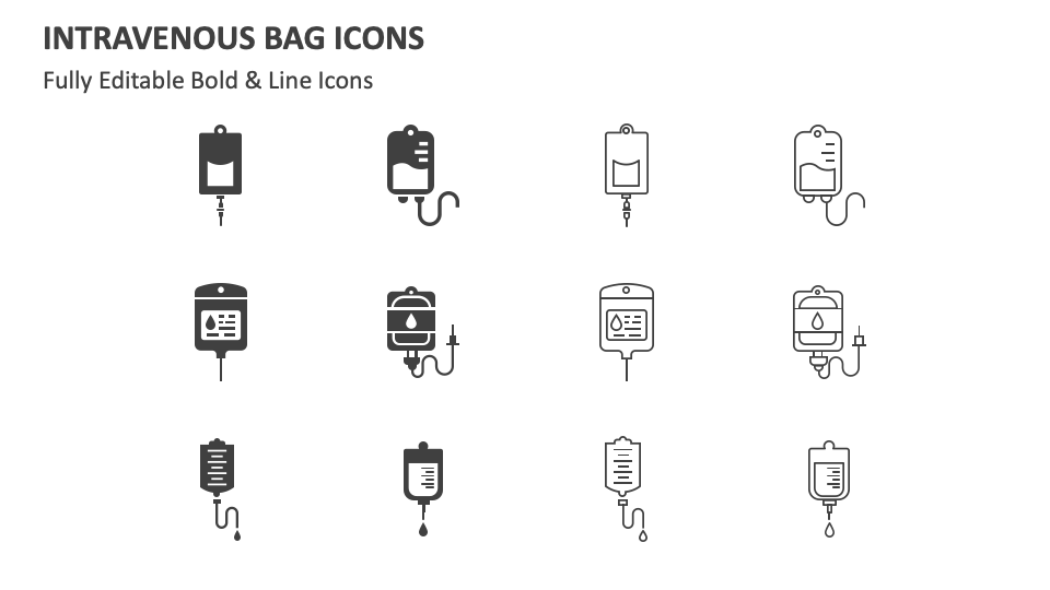 Intravenous Bag Icons for PowerPoint and Google Slides - PPT Slides