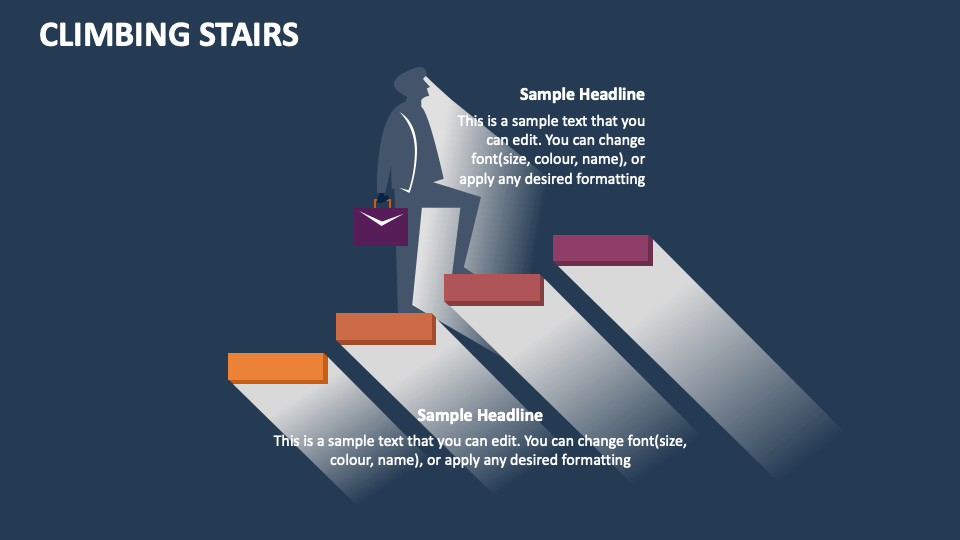Climbing Stairs PowerPoint and Google Slides Template - PPT Slides