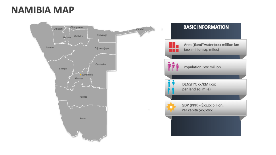 Namibia Map for Google Slides and PowerPoint - PPT Slides