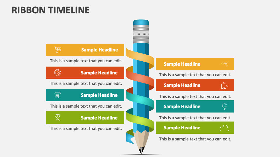 Ribbon Timeline PowerPoint and Google Slides Template - PPT Slides