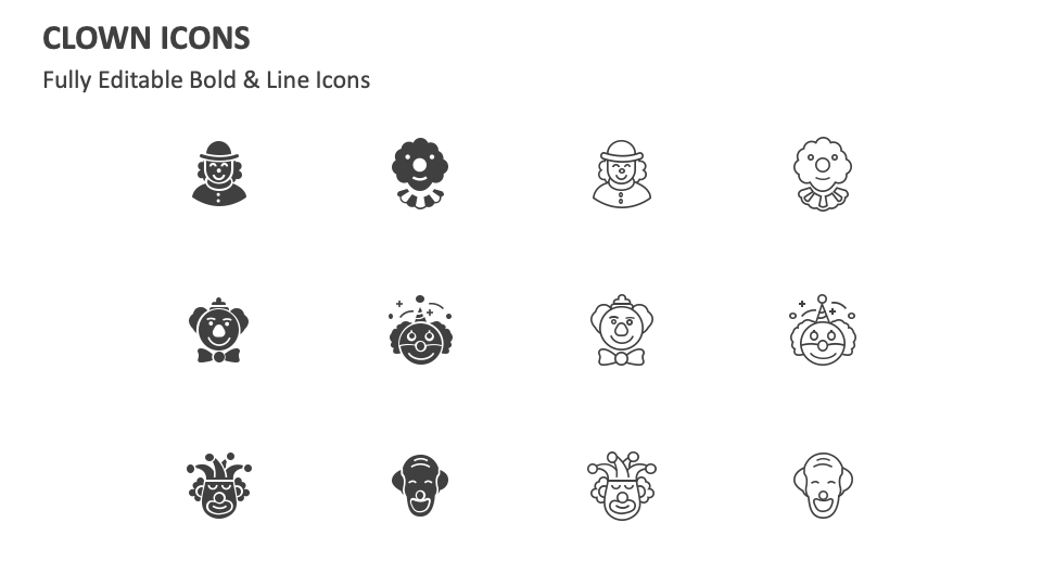 Clown Icons for Google Slides and PowerPoint