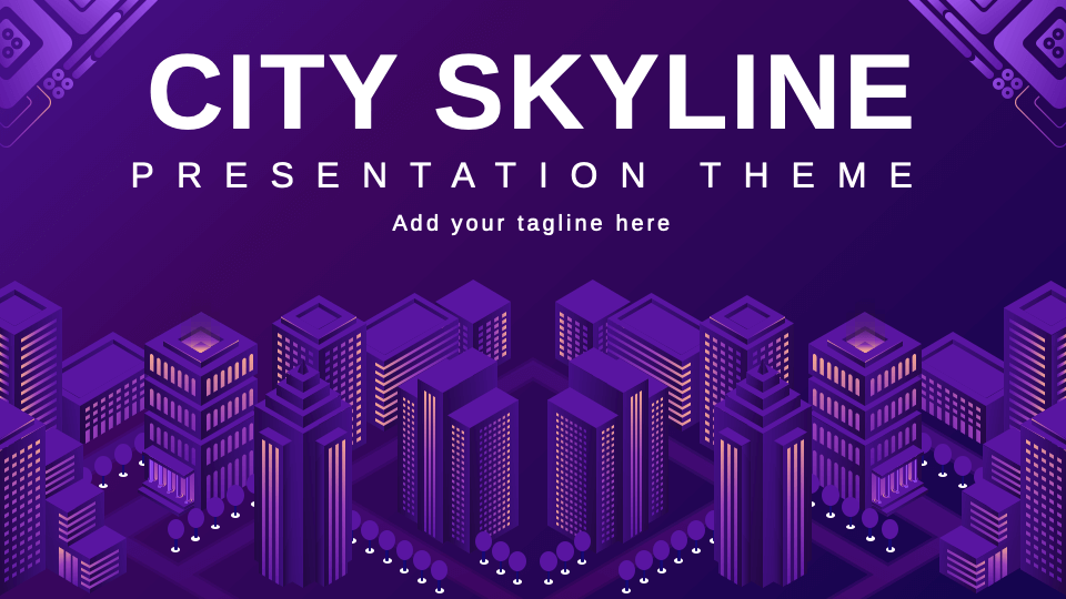 Free City Skyline Presentation Theme for Google Slides and PowerPoint