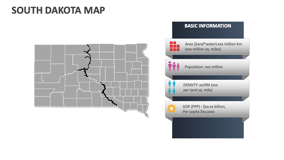 South Dakota Map for Google Slides and PowerPoint - PPT Slides