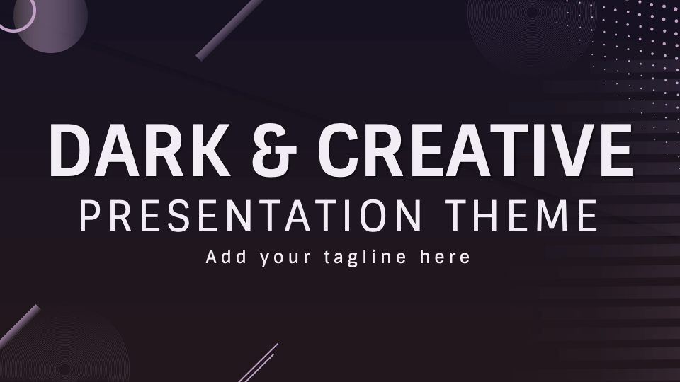 Dark and Creative Presentation Theme for Google Slides and PowerPoint ...