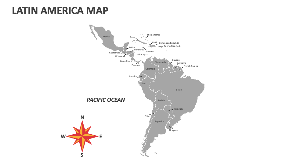 Latin America Map for Google Slides and PowerPoint - PPT Slides