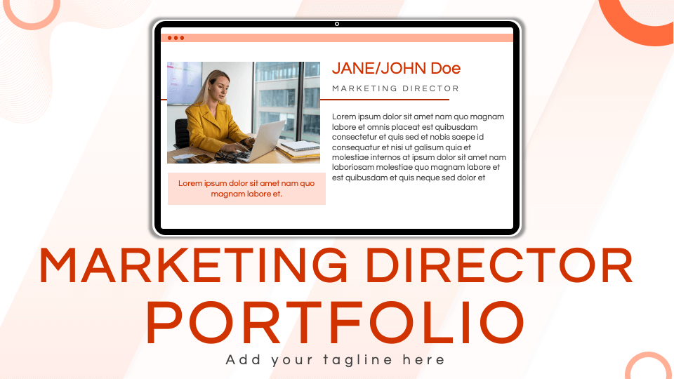 Marketing Director Portfolio Template for Google Slides and PowerPoint ...