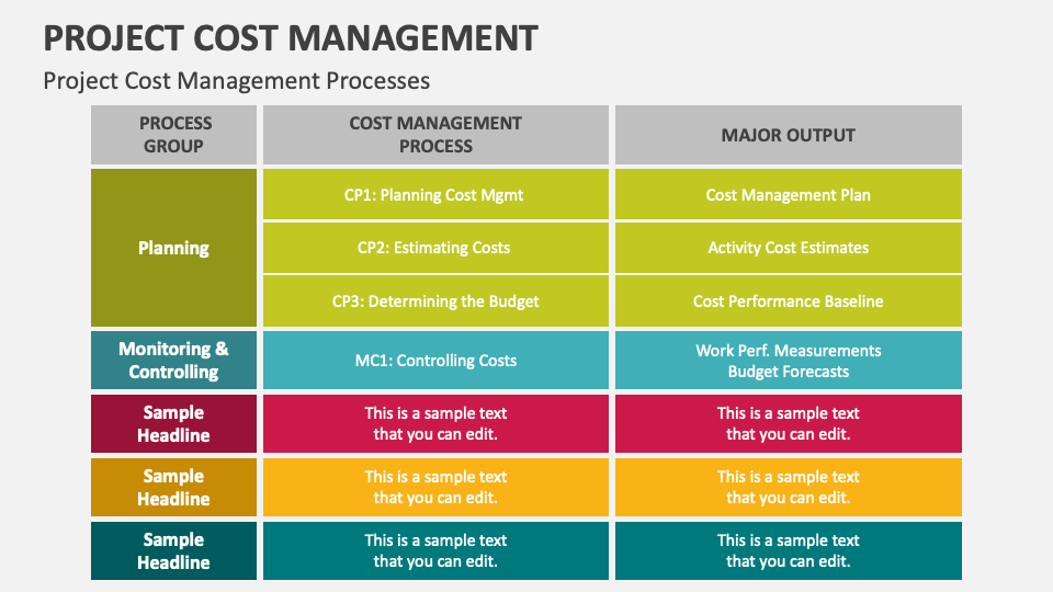 Project Cost Management PowerPoint and Google Slides Template - PPT Slides