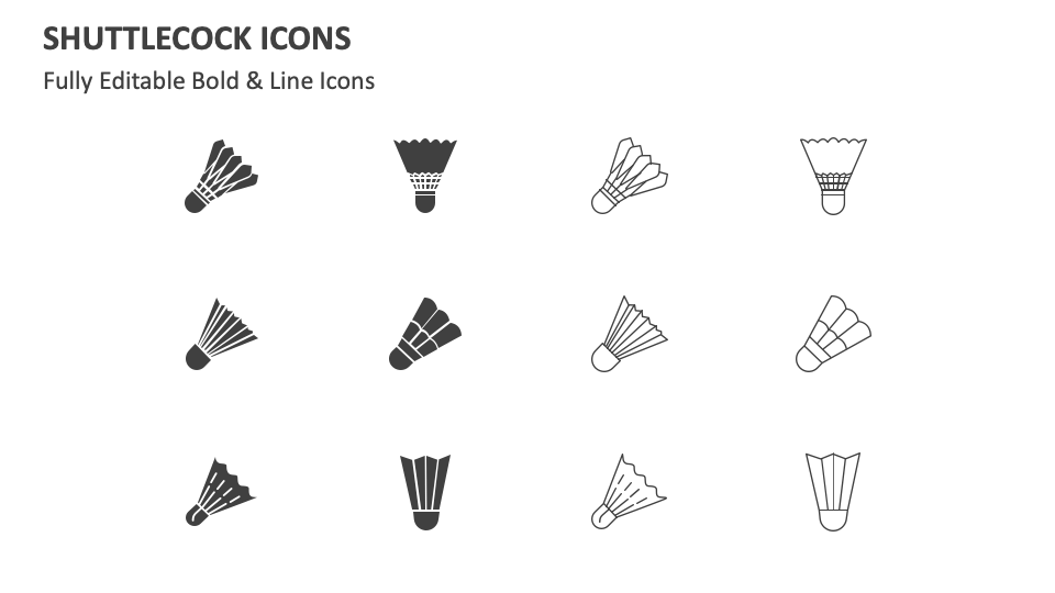Shuttlecock Icons for PowerPoint and Google Slides - PPT Slides