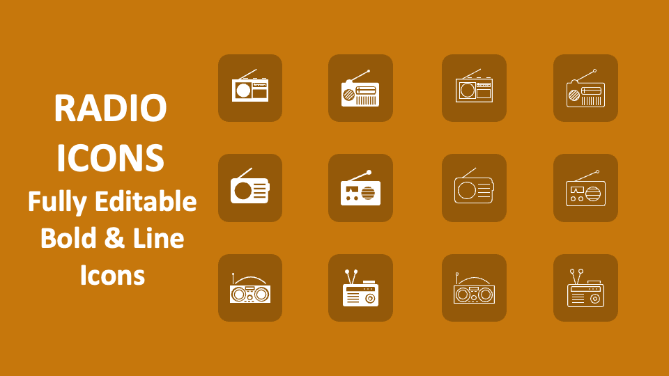 Radio Icons for Google Slides and PowerPoint