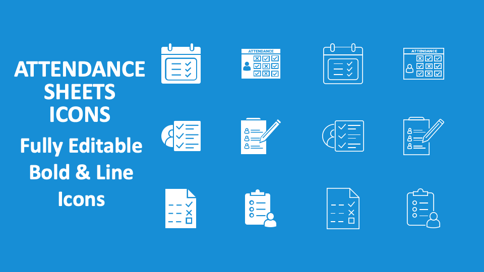 Attendance Sheets Icons for PowerPoint and Google Slides - PPT Slides