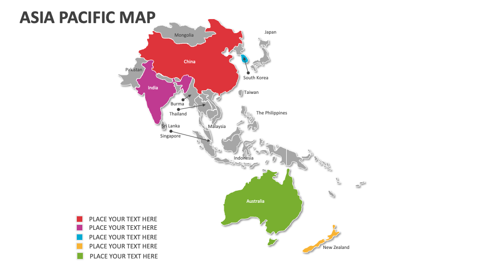 Asia Pacific map for Google Slides and PowerPoint - PPT Slides