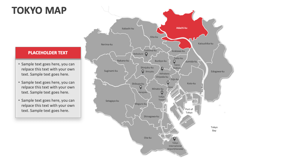 Tokyo Map for Google Slides and PowerPoint - PPT Slides