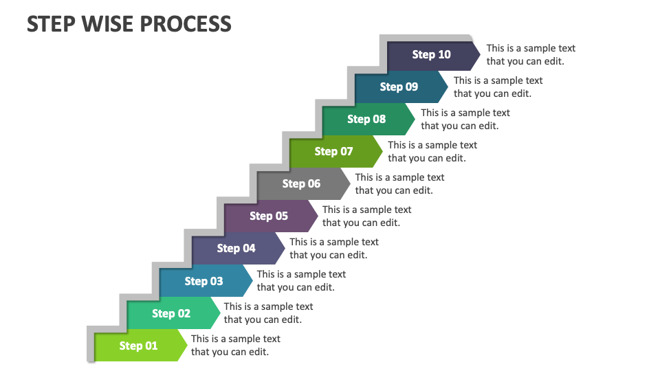 Step Wise Process PowerPoint and Google Slides Template - PPT Slides
