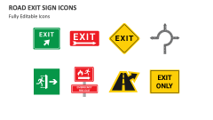 Road Exit Sign Icons for Google Slides and PowerPoint