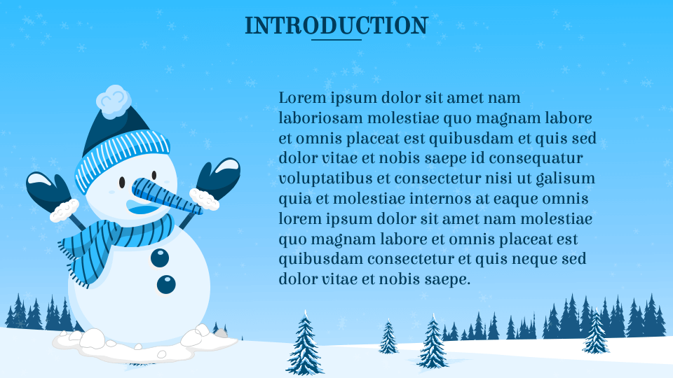 Free Falling Snow Presentation Theme for Google Slides and PowerPoint