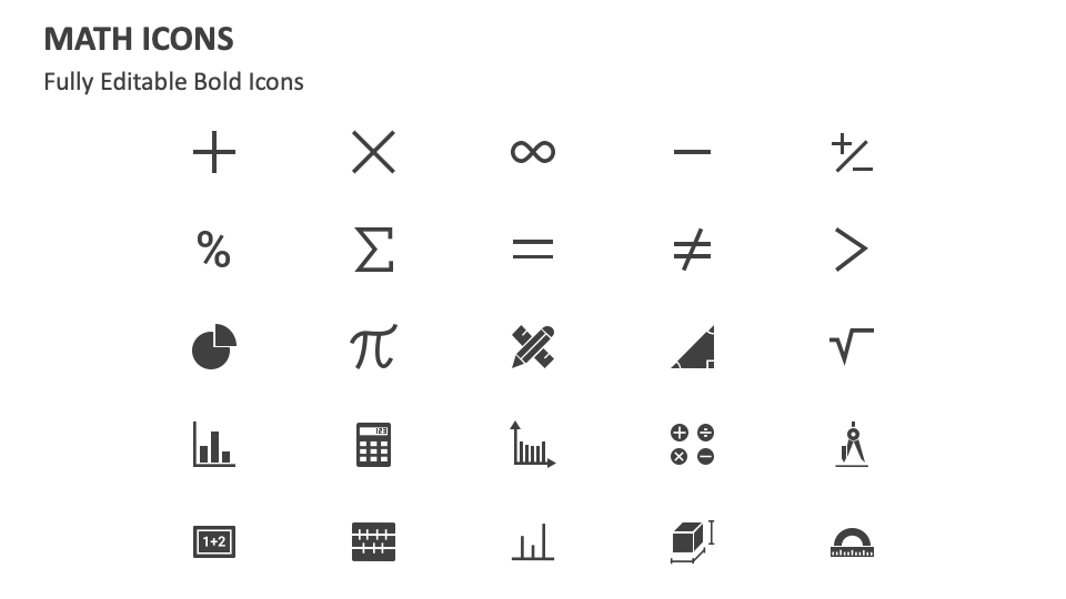 Math Icons for Google Slides and PowerPoint