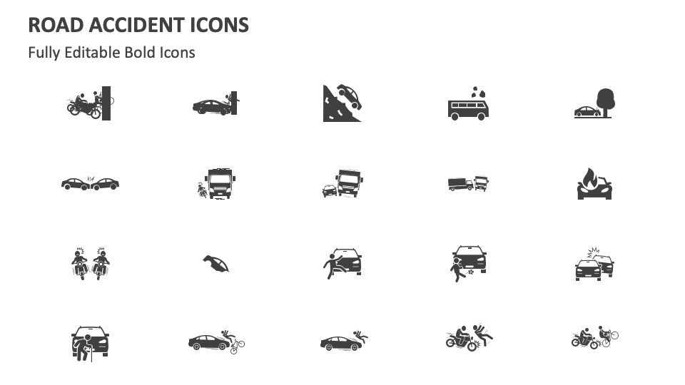Road Accident Icons for Google Slides and PowerPoint