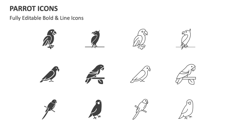 Parrot Icons for PowerPoint and Google Slides - PPT Slides