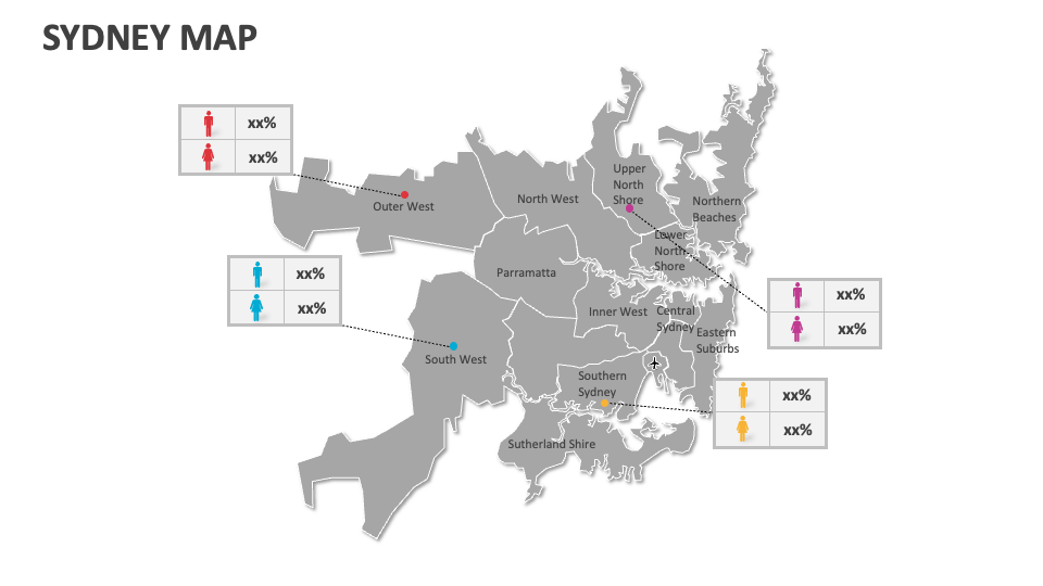 Sydney Map for Google Slides and PowerPoint - PPT Slides