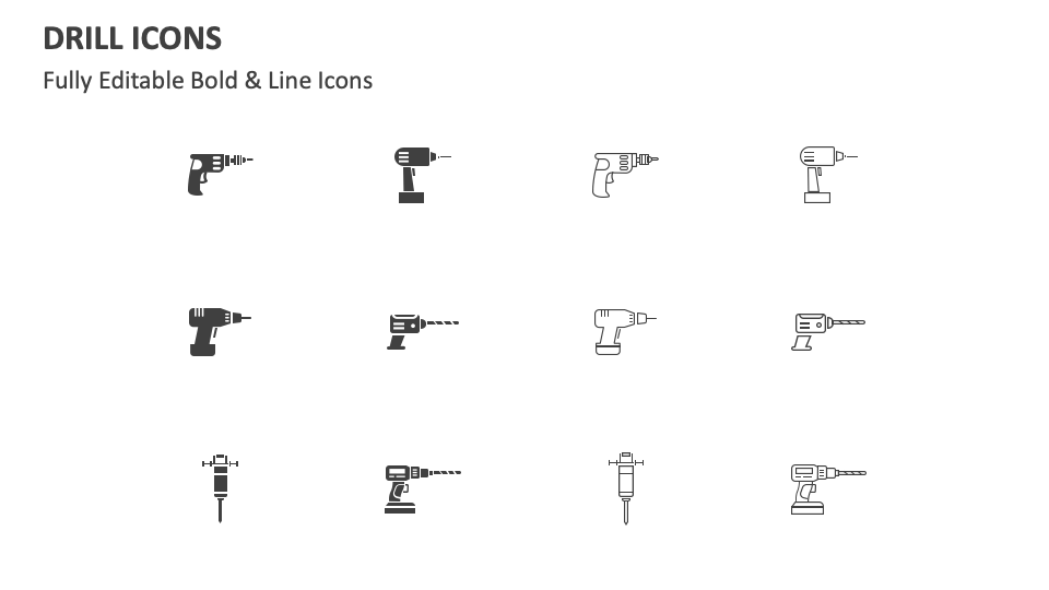 Drill Icons for Google Slides and PowerPoint