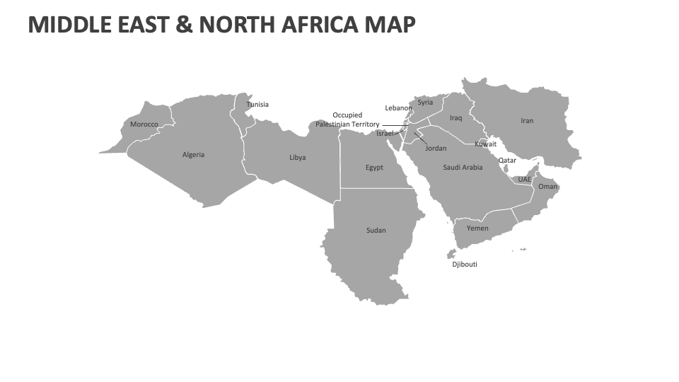 Middle East and North Africa Map for Google Slides and PowerPoint - PPT ...