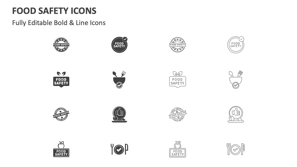 Food Safety Icons for Google Slides and PowerPoint