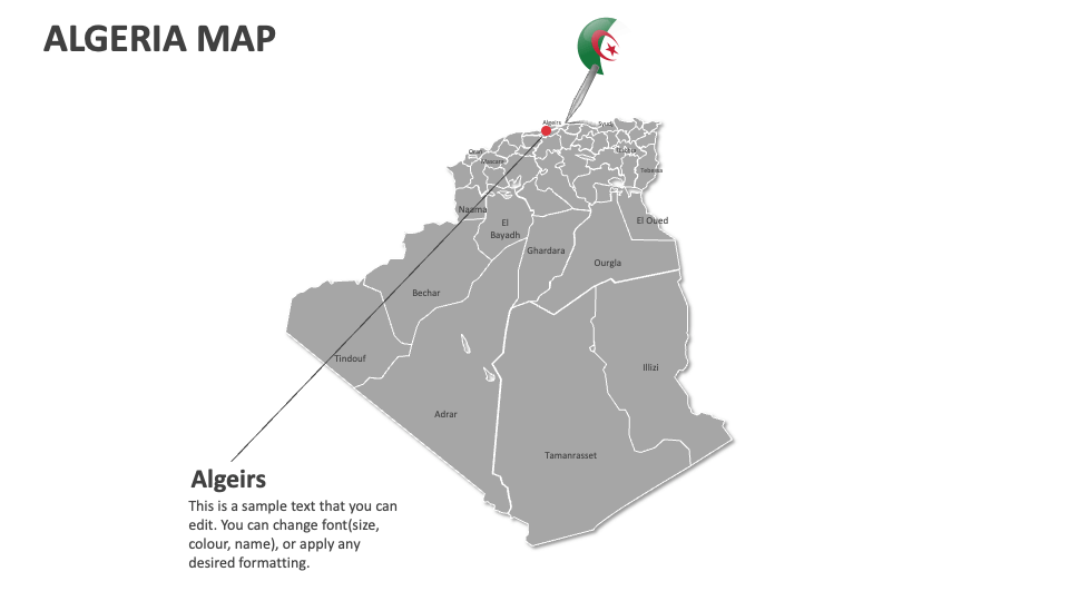 Algeria Map for Google Slides and PowerPoint - PPT Slides