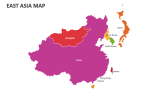 East Asia Map for Google Slides and PowerPoint - PPT Slides