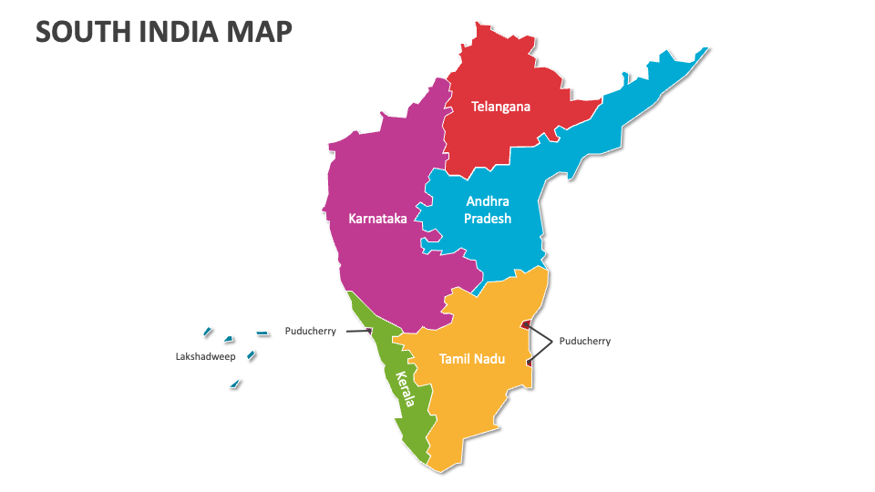 South India Map for Google Slides and PowerPoint - PPT Slides