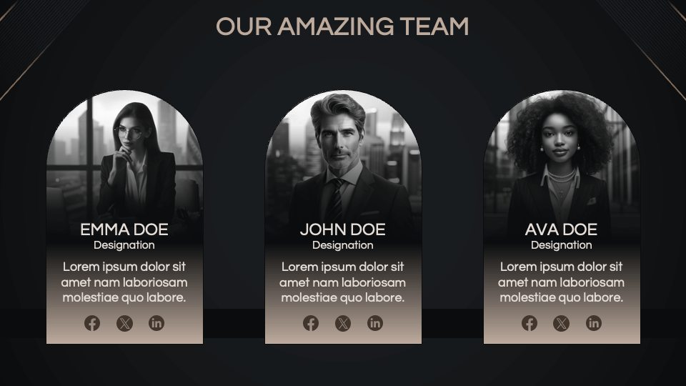 Modern Black Presentation Theme for Google Slides and PowerPoint