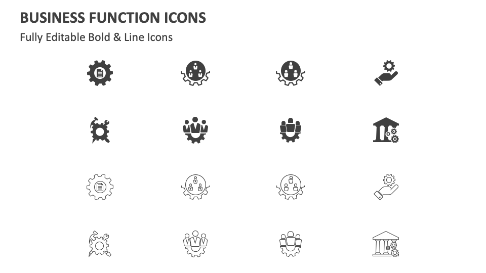 Business Function Icons for Google Slides and PowerPoint