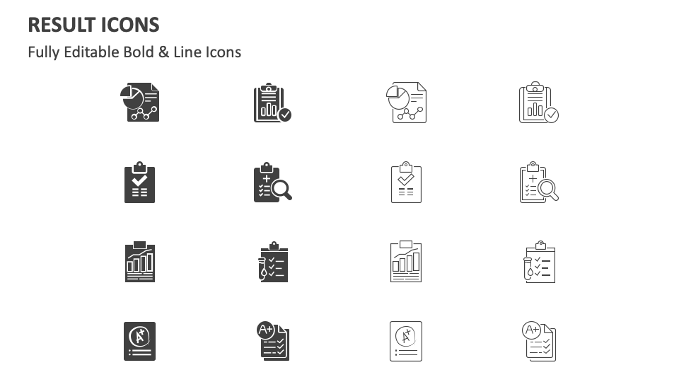 Result Icons for Google Slides and PowerPoint