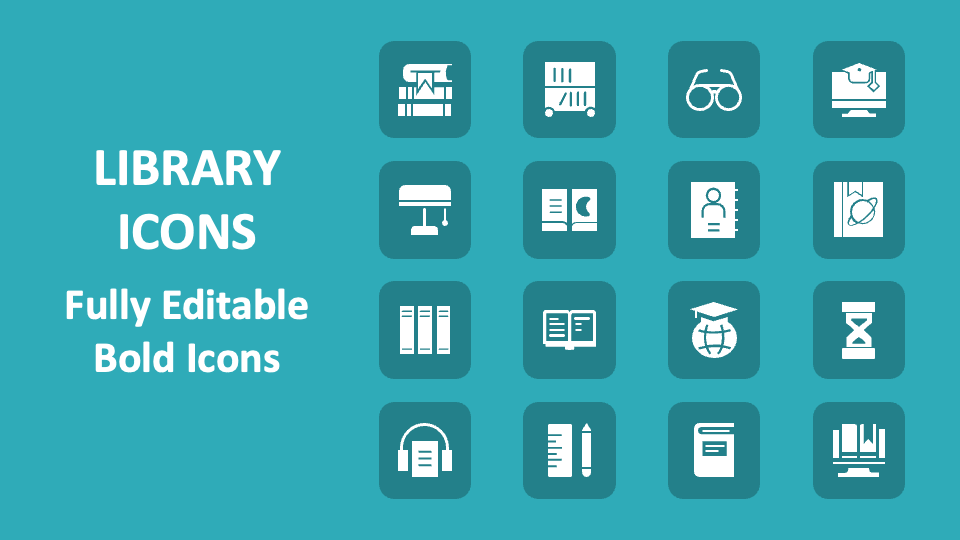 Library Icons for Google Slides and PowerPoint