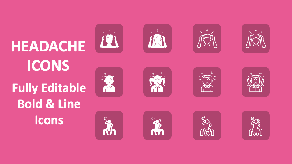 Headache Icons for Google Slides and PowerPoint