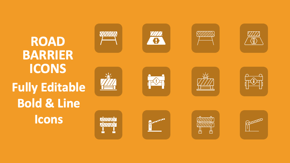 Road Barrier Icons for Google Slides and PowerPoint