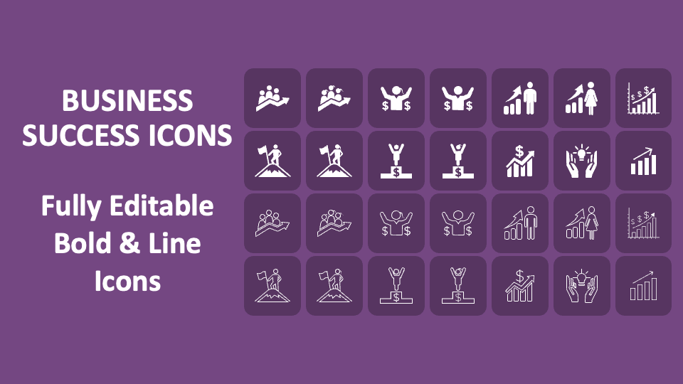 Business Success Icons for Google Slides and PowerPoint