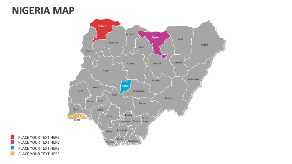 Nigeria Map for Google Slides and PowerPoint - PPT Slides