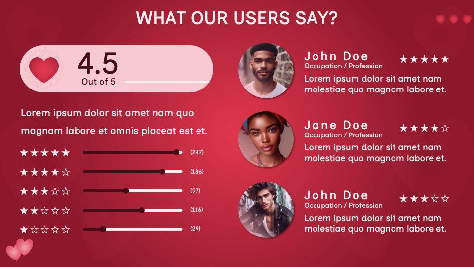 Dating App Pitch Deck for Google Slides and PowerPoint