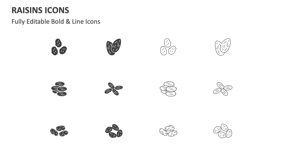 Raisins Icons for Google Slides and PowerPoint