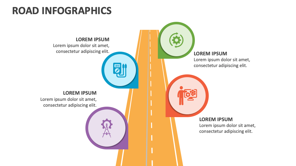 Road Infographics Template for PowerPoint and Google Slides - PPT Slides