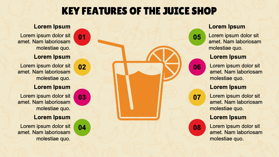Juice Shop Presentation Theme for PowerPoint and Google Slides - PPT Slides