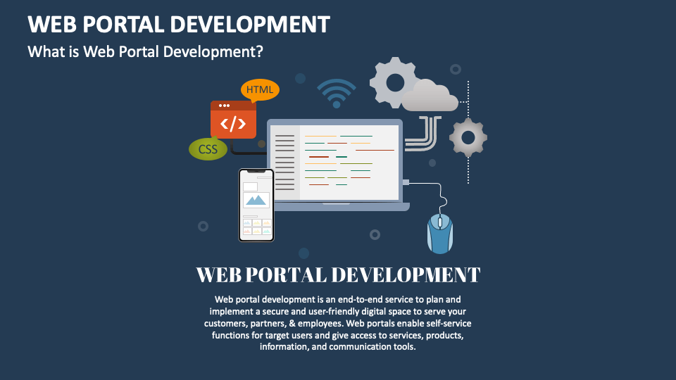 Web Portal Development PowerPoint and Google Slides Template - PPT Slides